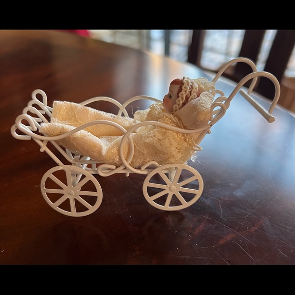 None | Accents | Vintage Miniature Victorian Wire Baby Buggy | Poshmark